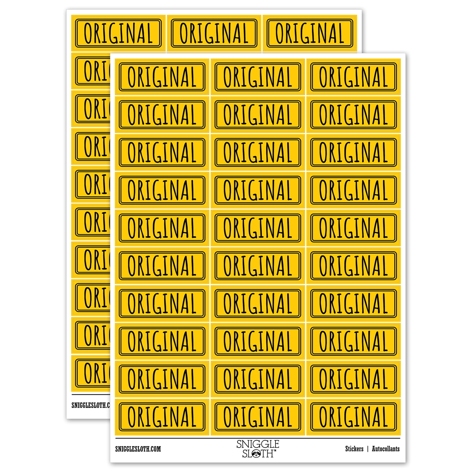 Original Double Line Border Document Sticker Set - Yellow - Gloss ...