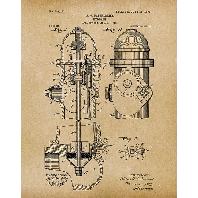 Original Fire Hydrant Artwork Submitted In 1903 - Fire and Rescue ...