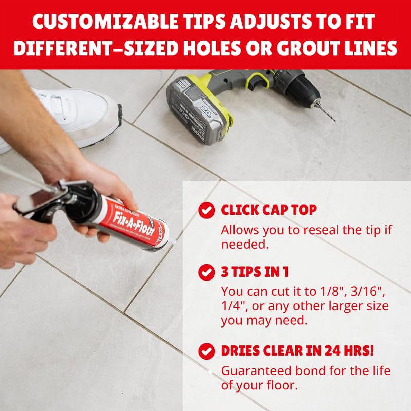 The Original Fix-A-Floor Loose Tile Repair Adhesive- Porcelain, Ceramic ...