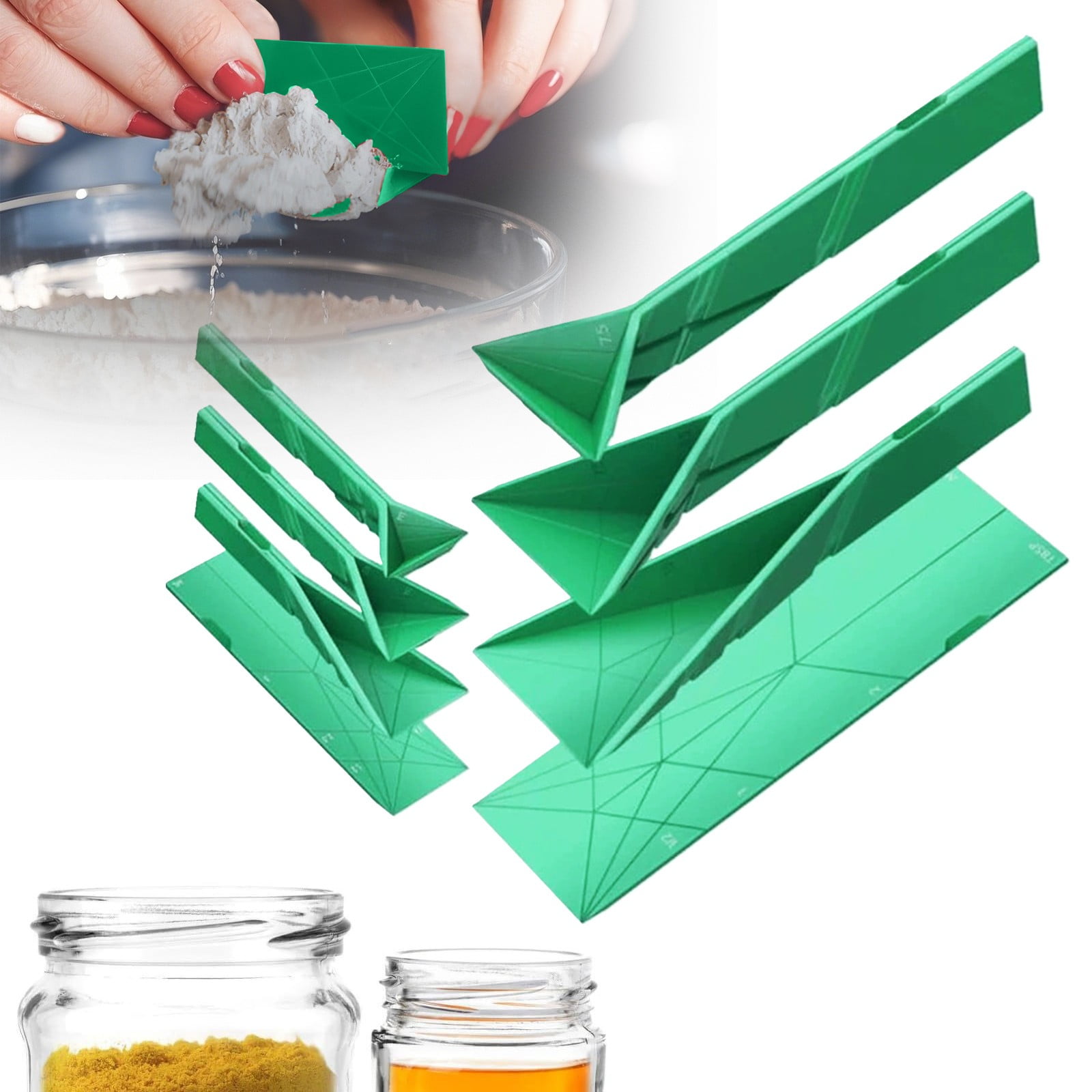 Original Flat 3-in-1 Folding Measuring Spoons | 2 Spoons Fold, 2 Spoons ...