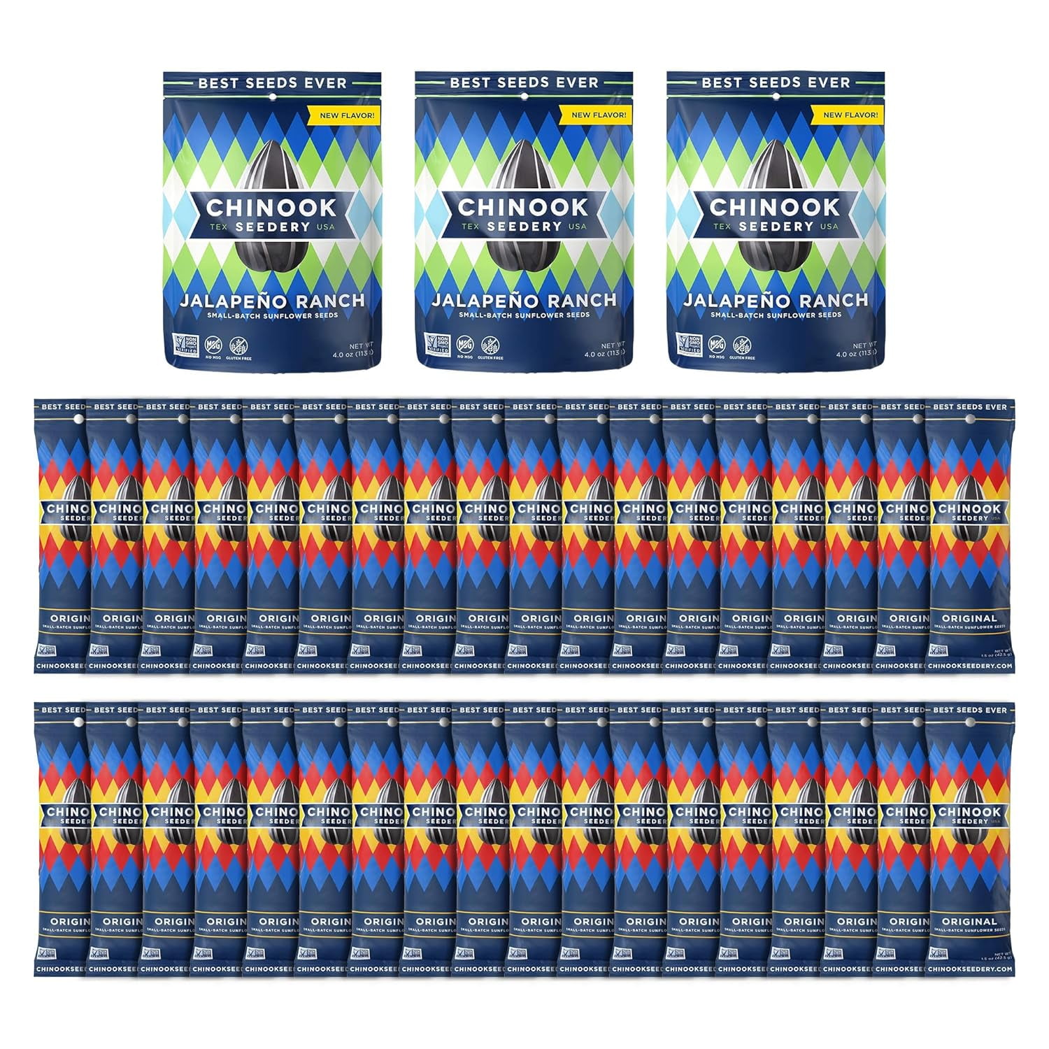 Original Flavor 1.5oz (Pack of 36) & Jalapeno Ranch 4oz (Pack of 3 ...