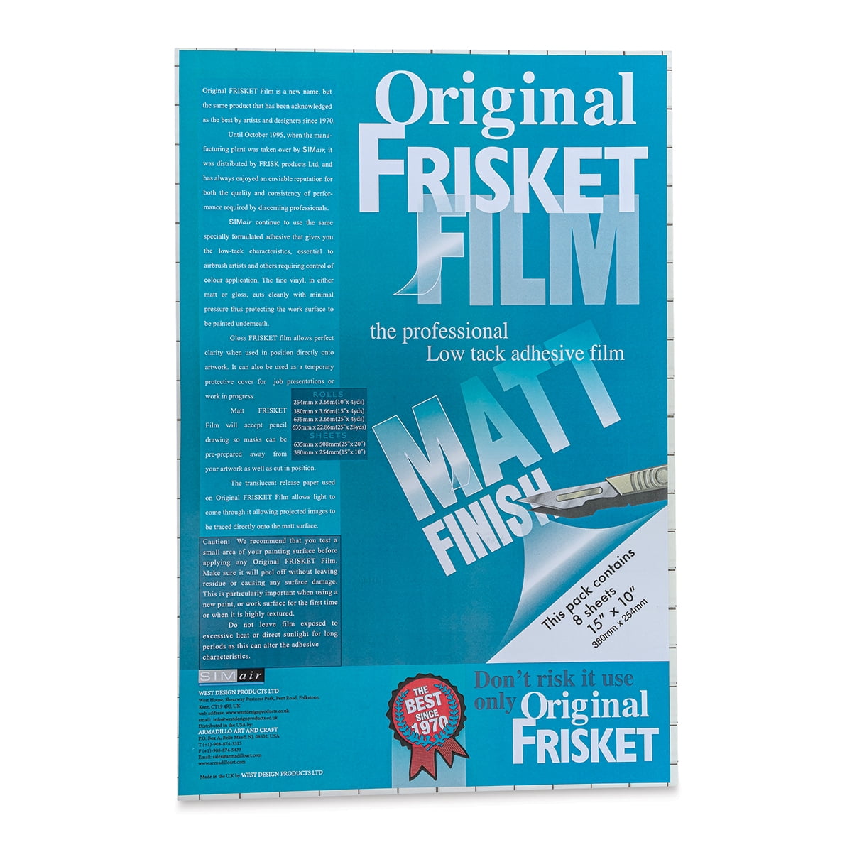 Original Frisket Film Pack - 8 Sheets, 15" x 10", Matte - Walmart.com