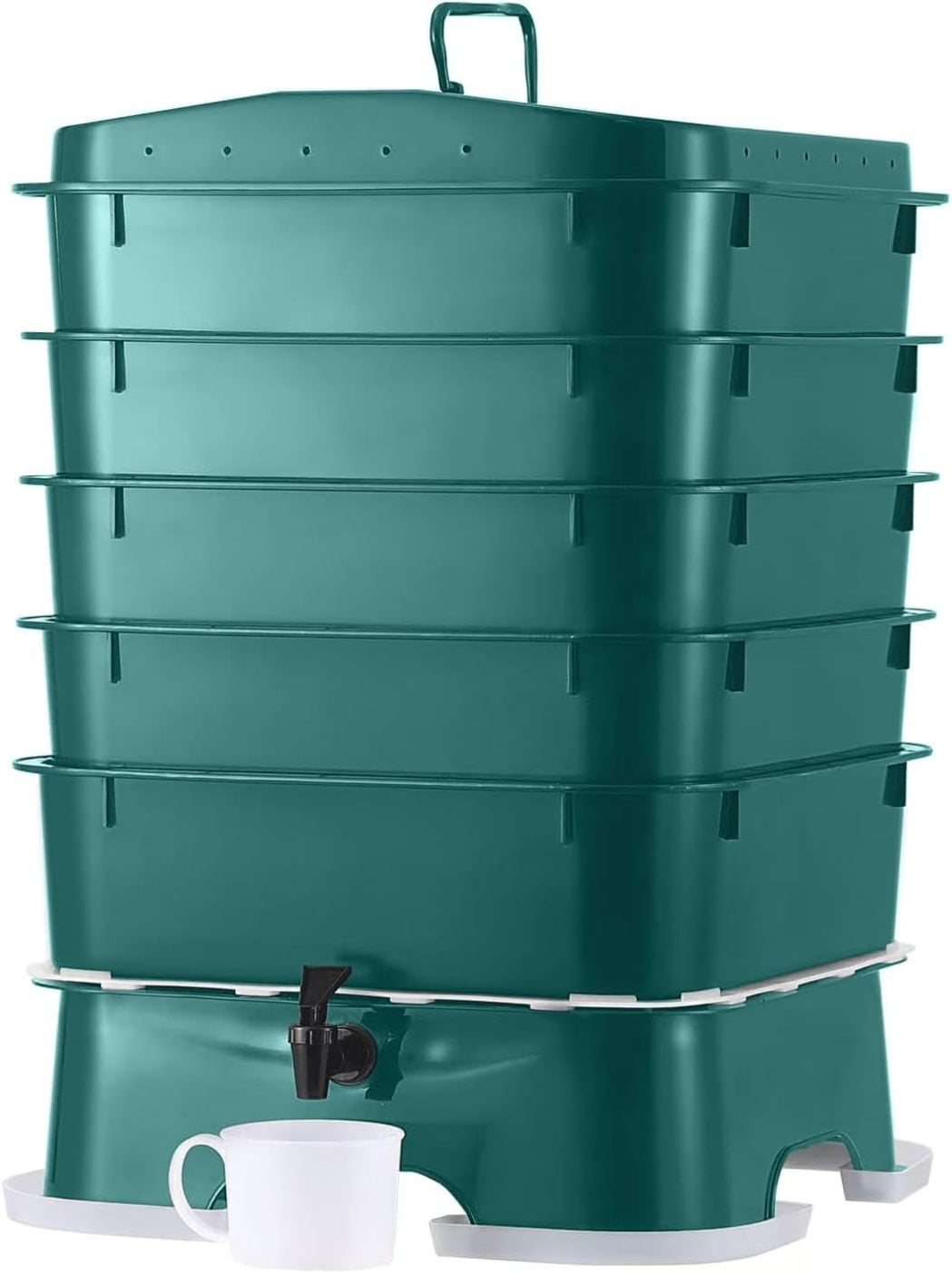 The Original GJSP ® Plus 5 – Tray Worm Composter -Dark Green ...