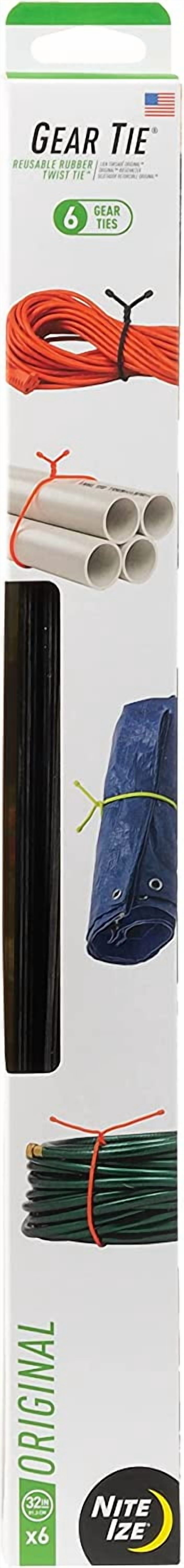 Original Gear Tie, Reusable Rubber Twist 32-Inch, , 6 Count Pro Pack ...