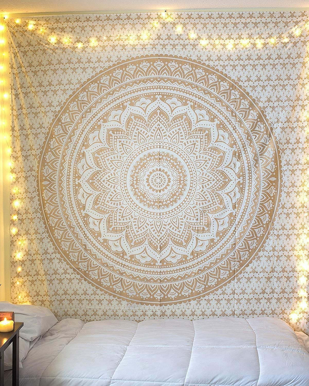 Original Gold Ombre Tapestry Mandala Art Hippie Wall Hanging Bohemian ...