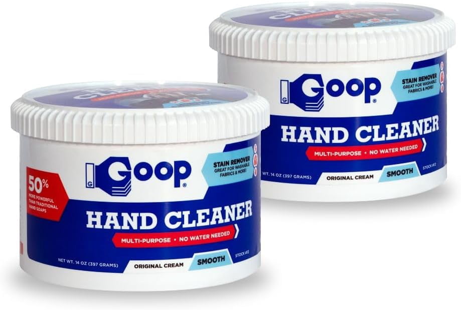 GOOP Multi-Purpose Waterless Hand Cleaner, Stain Remover, 14 oz, Pack ...