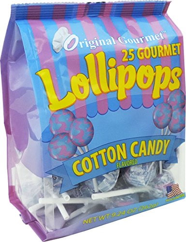 Original Gourmet Mini Lollipops, Cotton Candy, 12 Count (Pack Of 25 ...