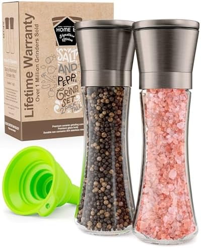Original Gun Metal Bronze Salt and Pepper Grinder Set of 2 - Adjustable ...