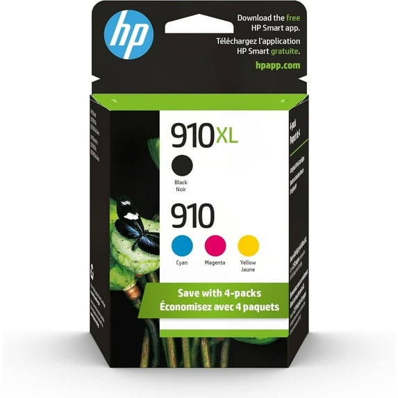 Original HP 910 Cyan, Magenta, Yellow / 910XL Black Ink Cartridges (4 ...