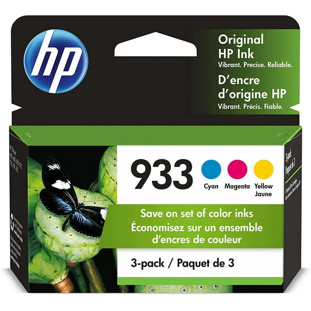 Original HP 933 Cyan, Magenta, Yellow Color Ink Cartridges (3-Pack ...