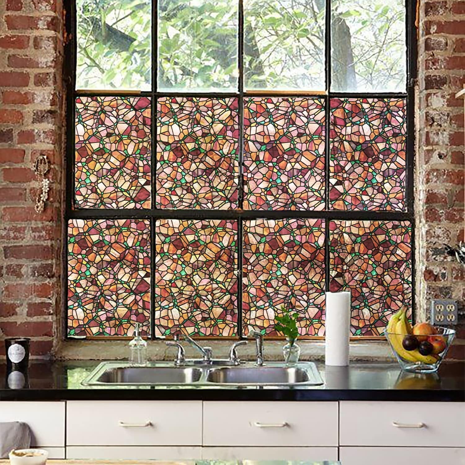 Original Hand-Drawn Privacy Stained Glass Window Film, Single Sided ...