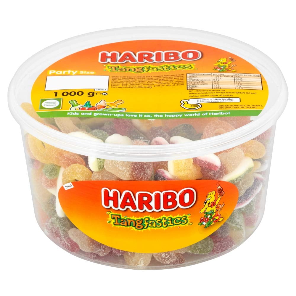 Haribo Tangfastics Original Sour Sweets Tub 1000g - Walmart.com