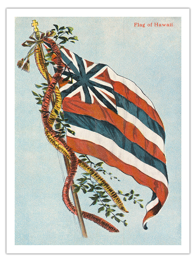 Original Hawaiian Flag - Hawaii USA - Vintage Hawaiian Color Postcard c ...