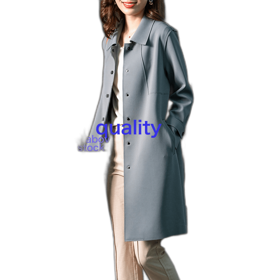 Original Haze Blue Wind Clothes Outside Women Temperament British Style ...