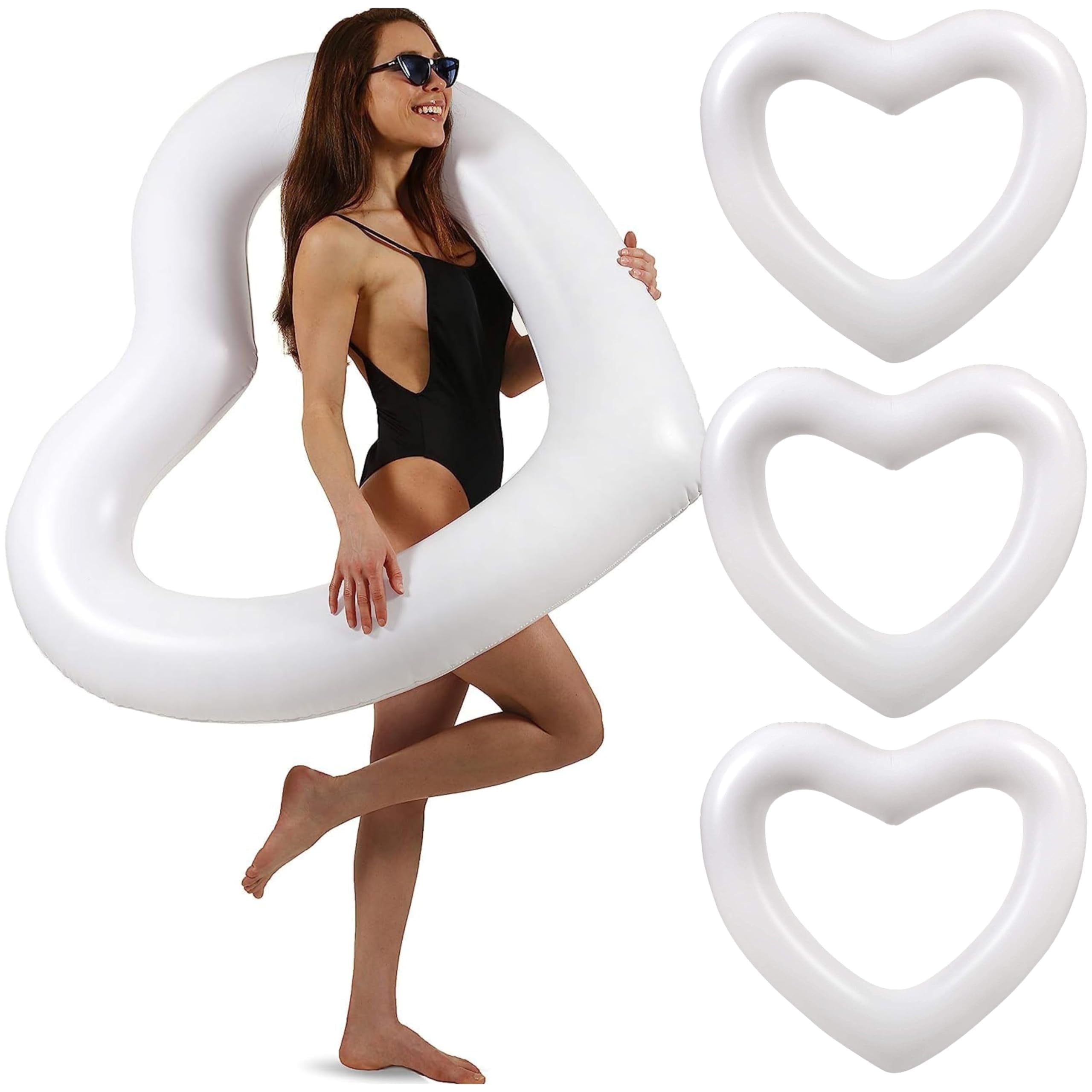 The Original Heart Shaped Pool Float by LOTELI - White - Thicker and Stronger - Best Inflatable ...