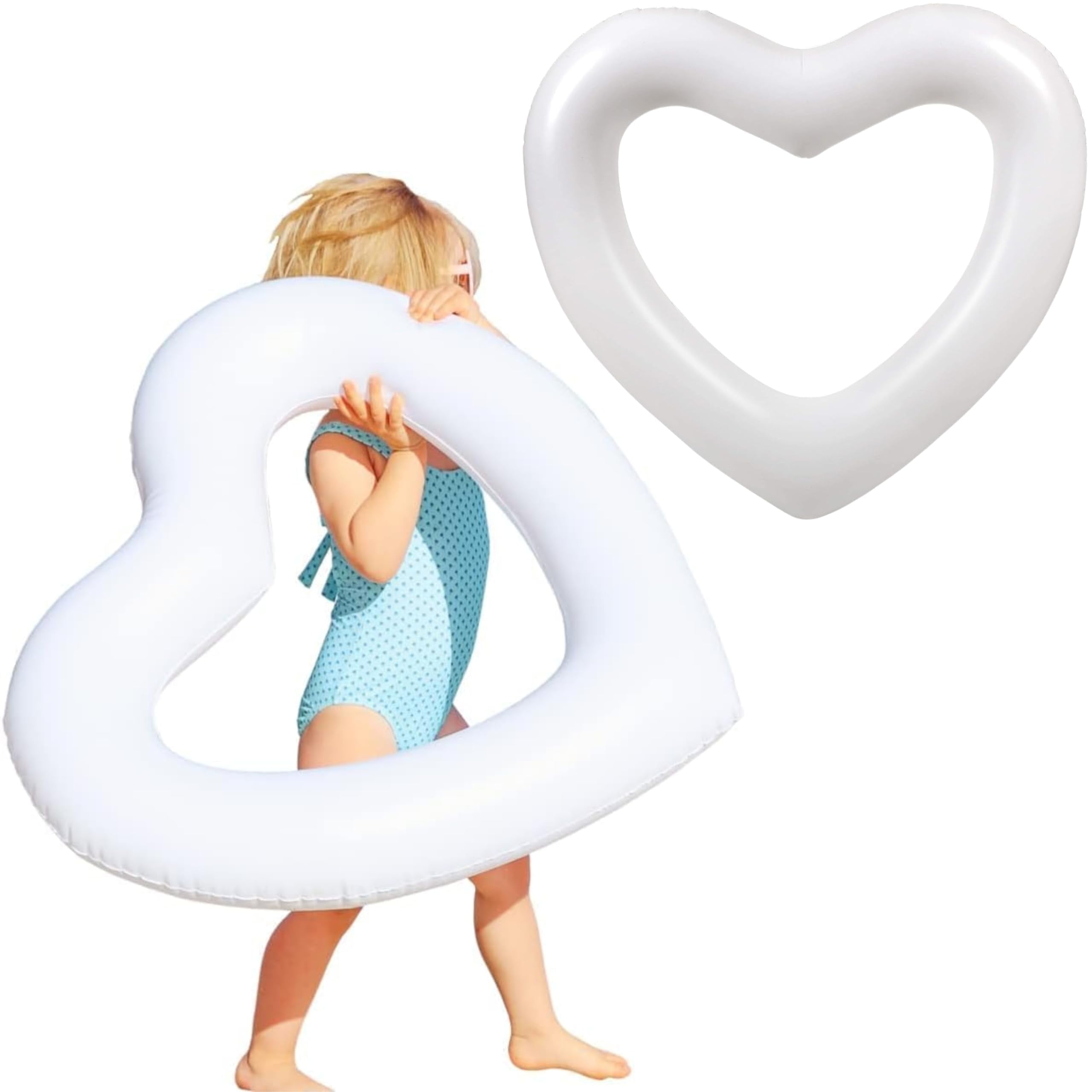 The Original Mini Heart Shaped Pool Float by LOTELI - White Mommy and ...