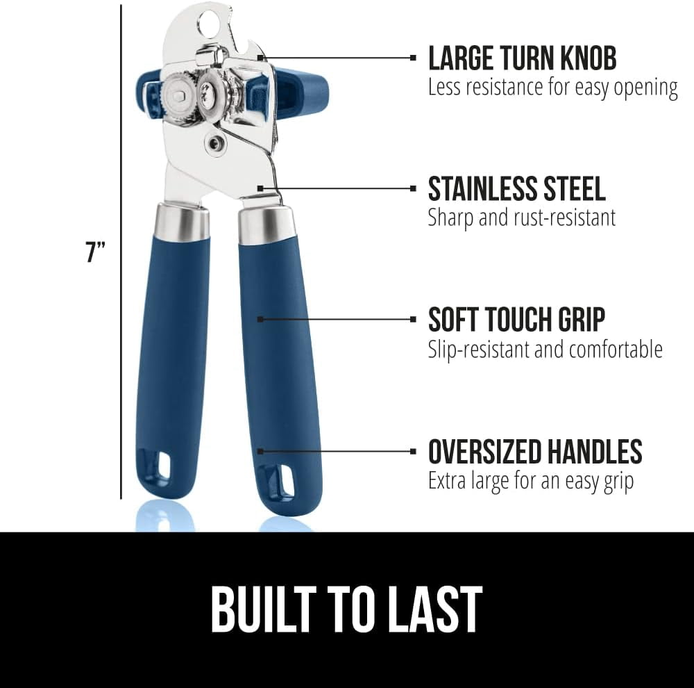 The Original Heavy Duty Stainless Steel Smooth Edge Manual Can Opener and Bottle Openers, Soft ...