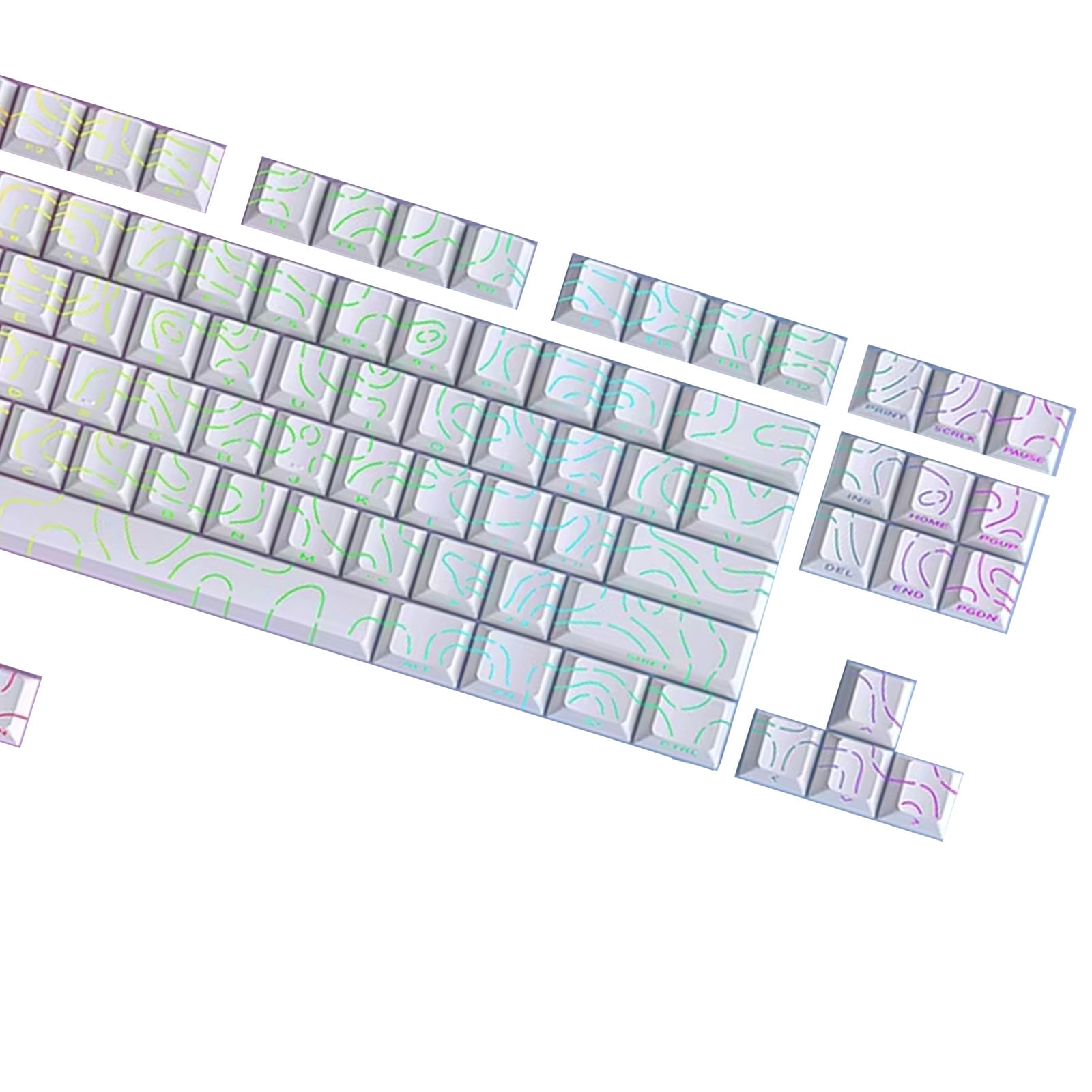 Original Height Side Engraved Keycaps Contouring Line Theme for 61 64 ...