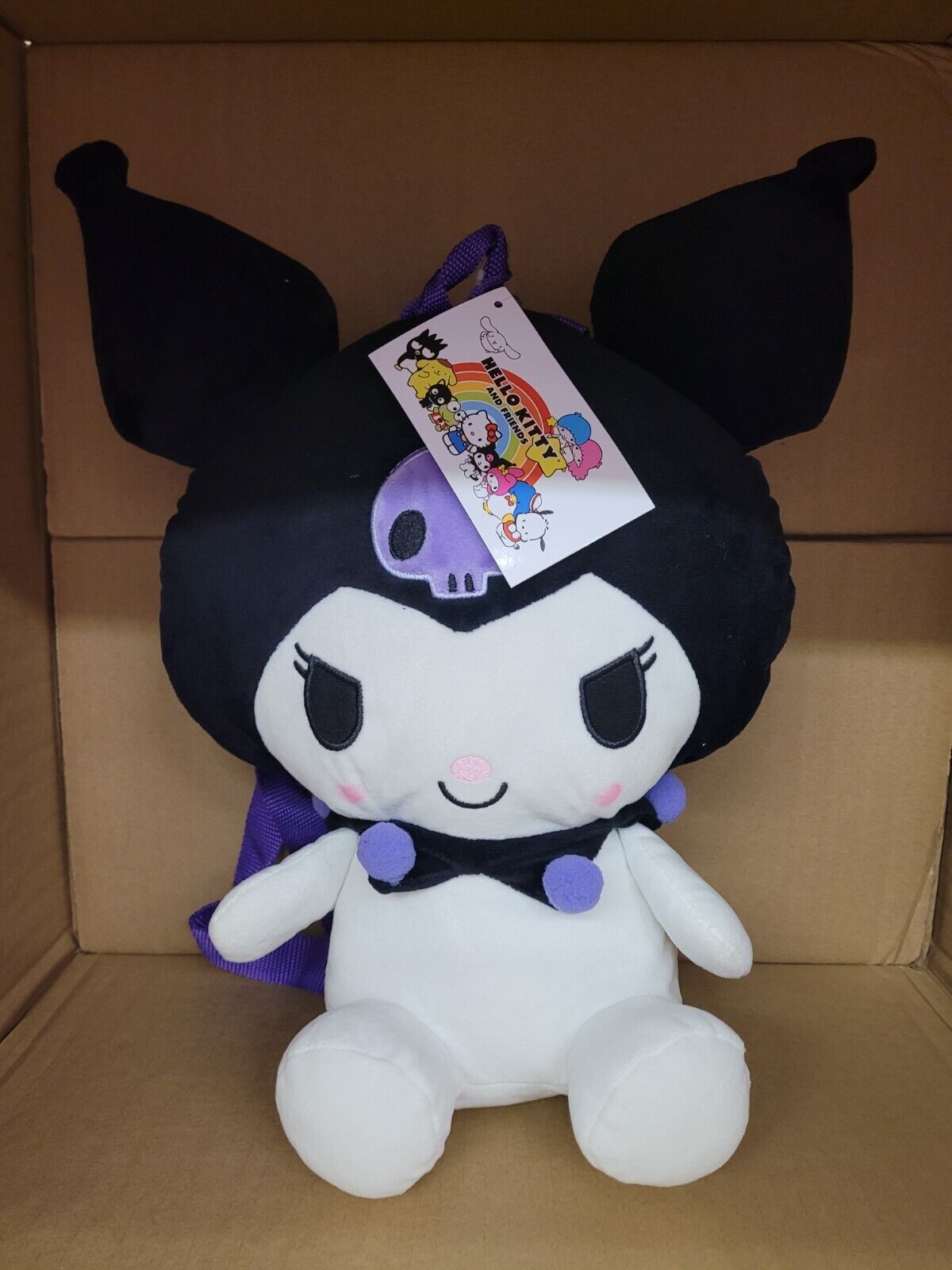 Original Hello Kitty Sanrio Kuromi Plush Backpack 16"×11" Stuffed Doll ...