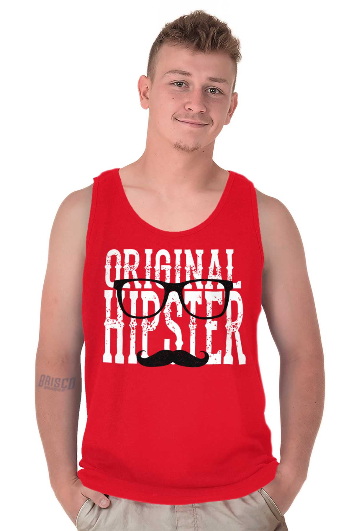 Retro Original Hipster Mustache Men Big & Tall Tank Top Brisco Brands ...