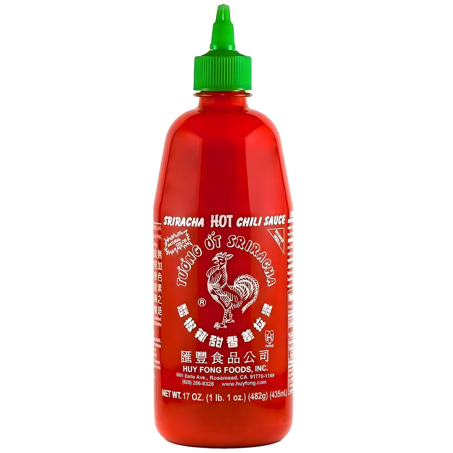 The Original Huy Fong Sriracha, 17 OZ Rooster Sriracha Chili Sauce ...