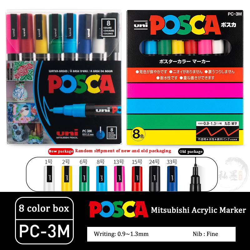 Original Japanese POSCA Marker Pen Set ,PC-3M 7/8/12/16/20/22/24/44 ...