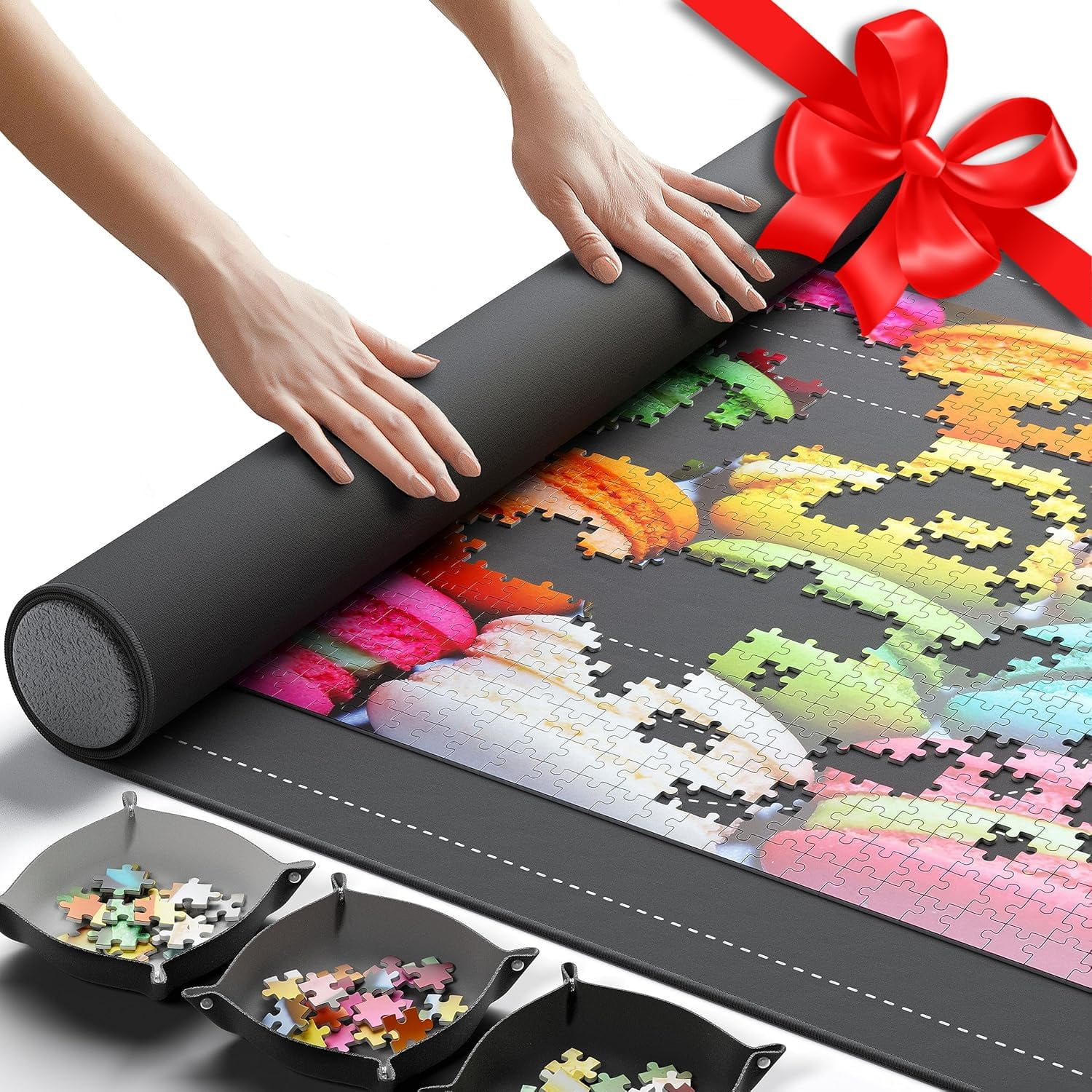 The Original Jigsaw Puzzle Mat Roll Up, Saver Pad 46” x 26” Portable ...