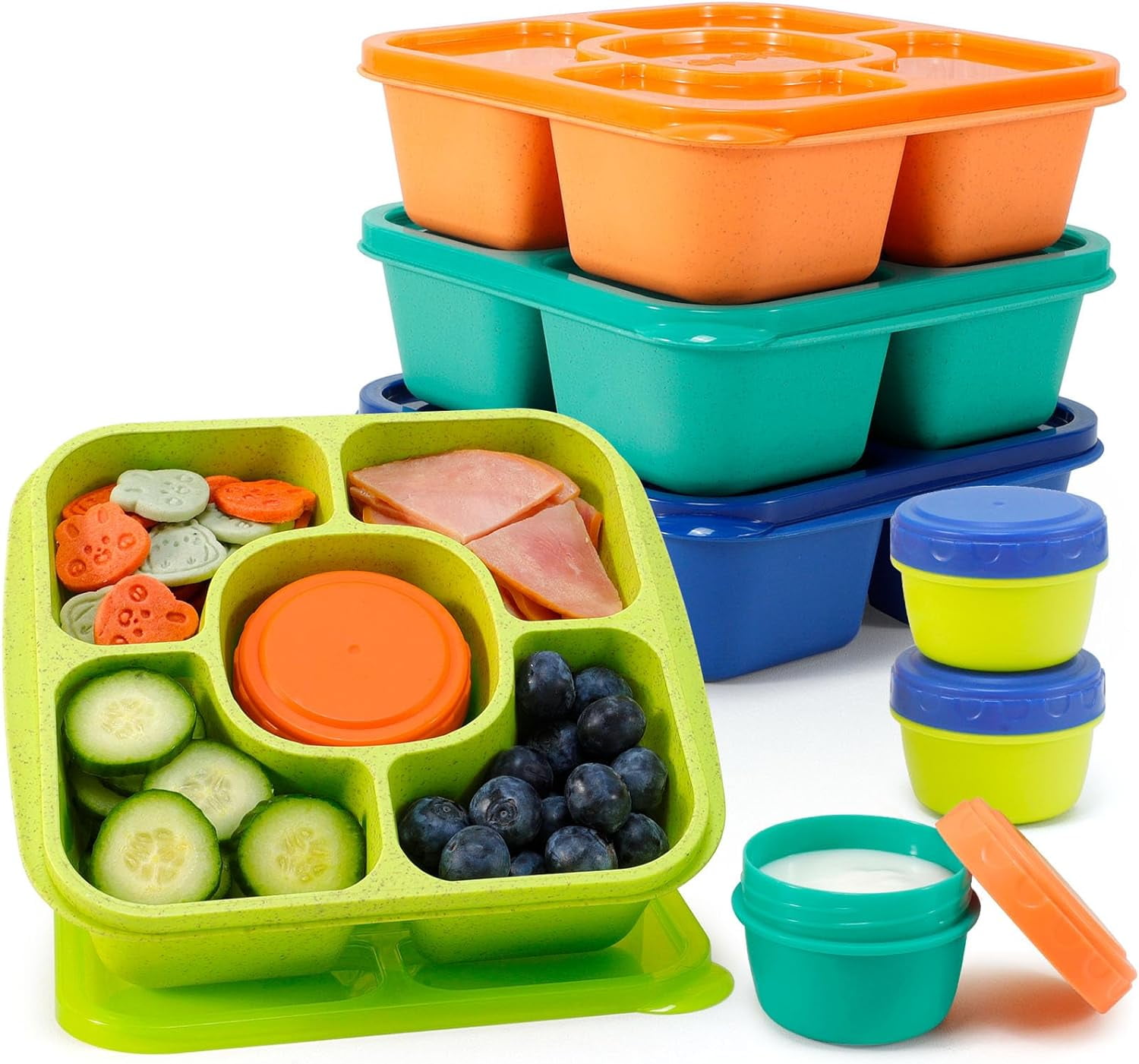 Original Lunchable Snack Containers for Kids & Adults - 5 Compartments ...