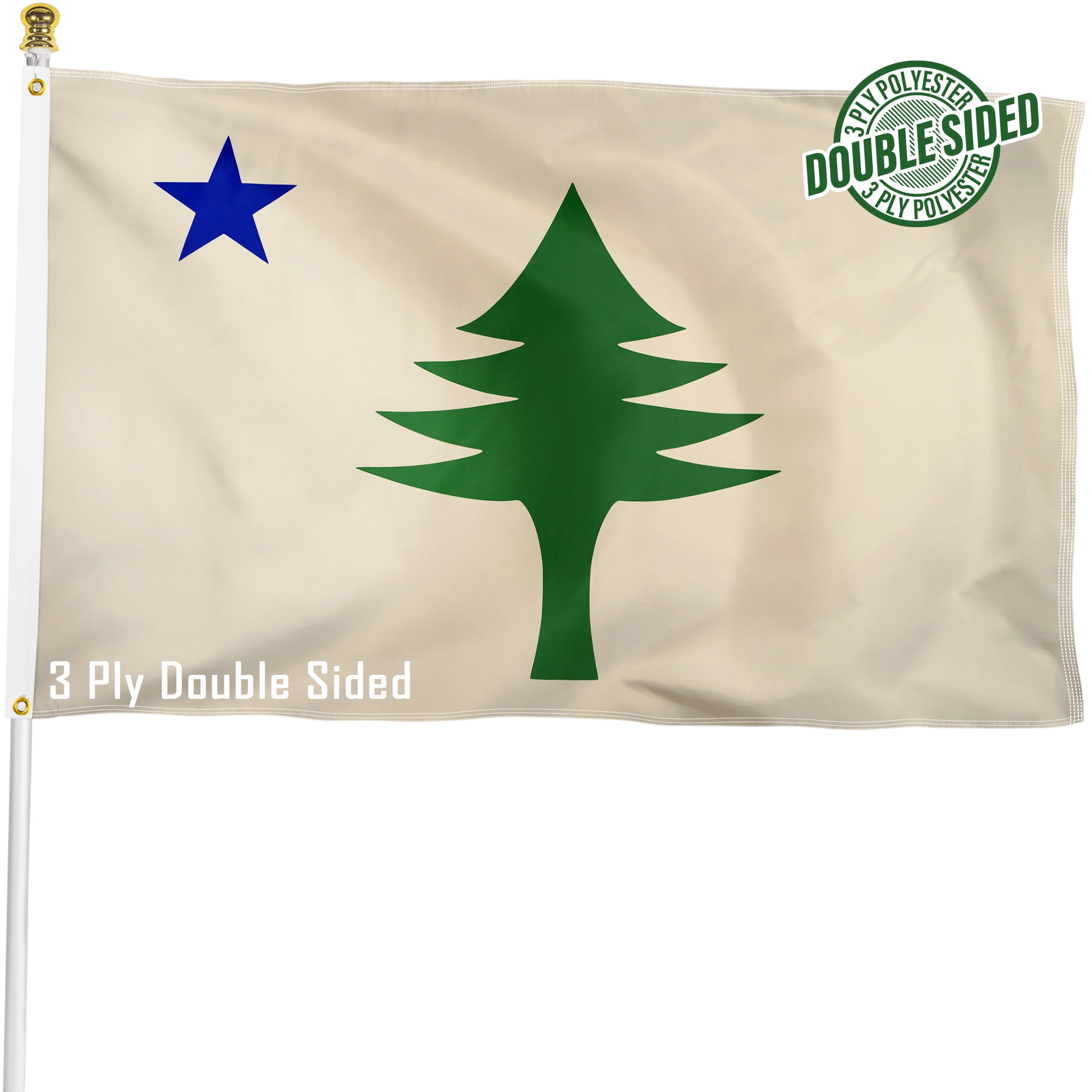Original Maine 1901-1909 State Flag 3x5 ft, 3 Ply Double Sided ...