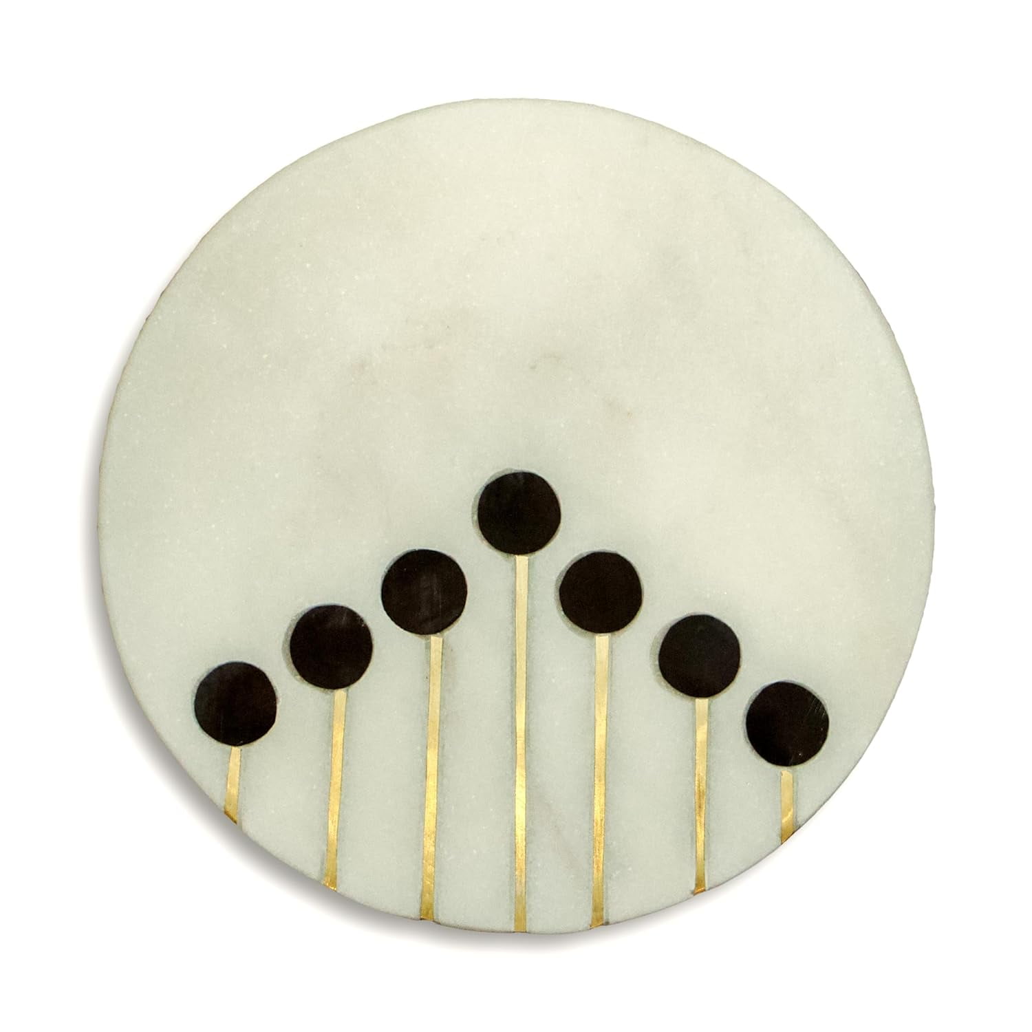 Original Makrana Marble 7 Dots Brass Line Inlay Coasters | Artisan ...