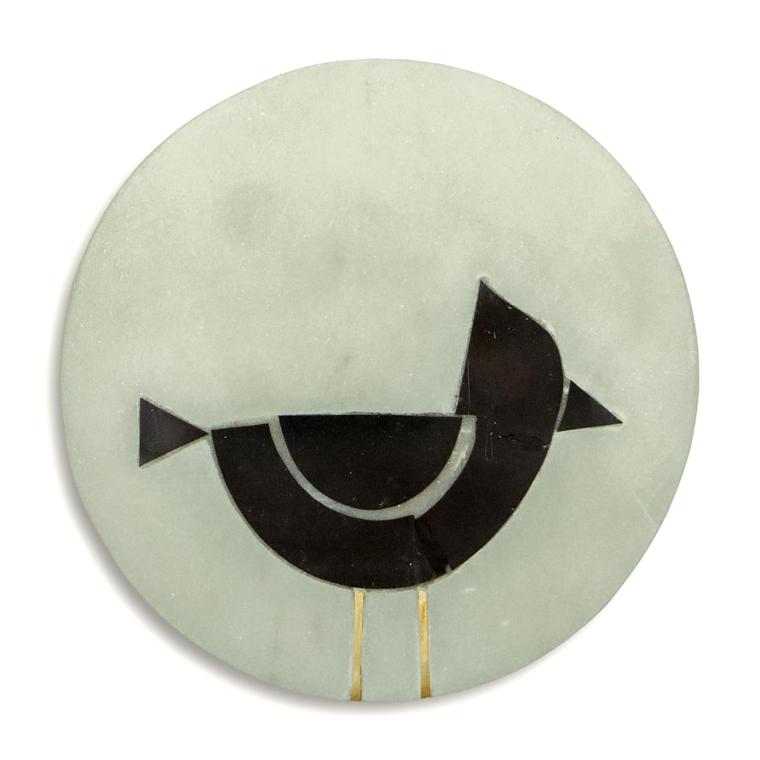 Original Makrana Marble Black Bird Marble Brass Inlay Coasters ...