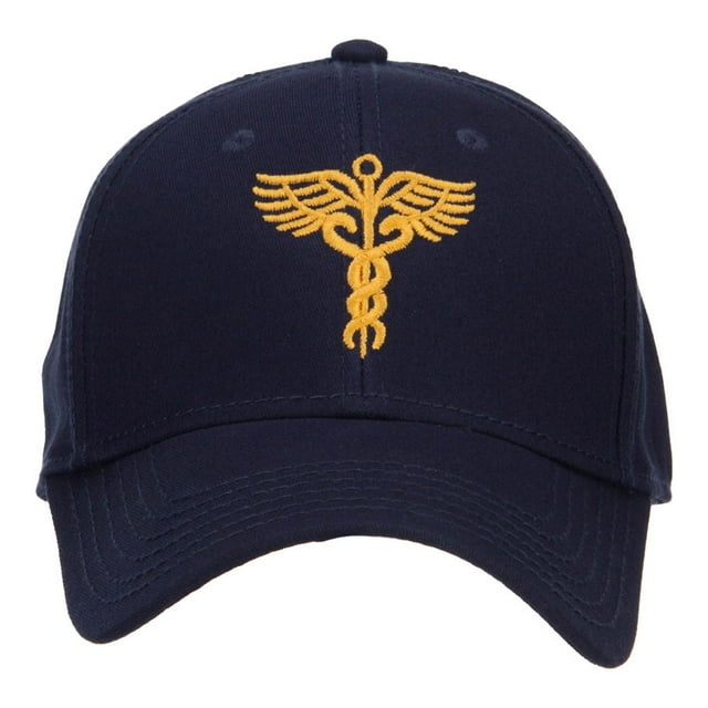 Original Medical Caduceus Embroidered Cotton Cap - Navy OSFM - Walmart.com