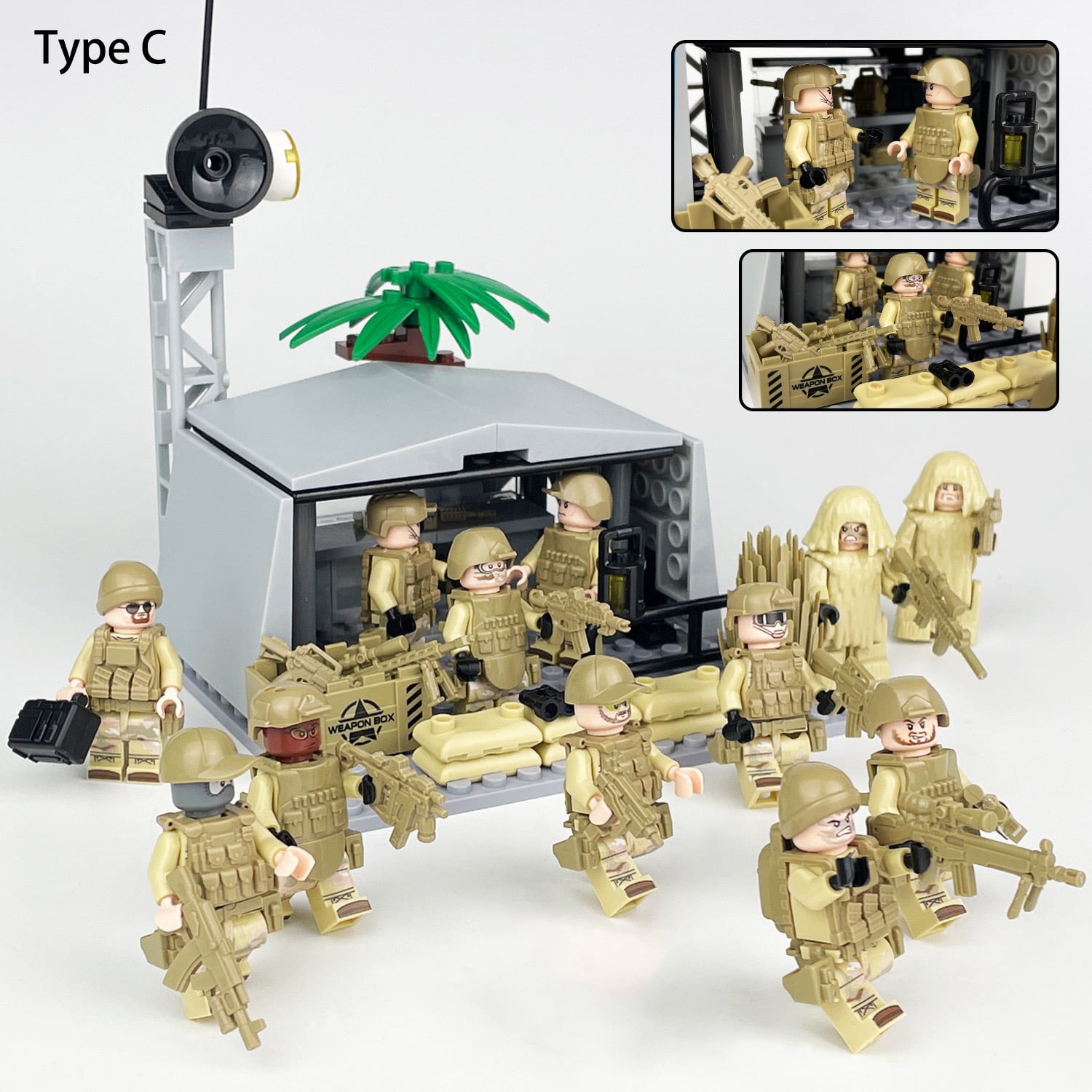 Original Military Command Center Defense Bunker Scene Building Blocks ...