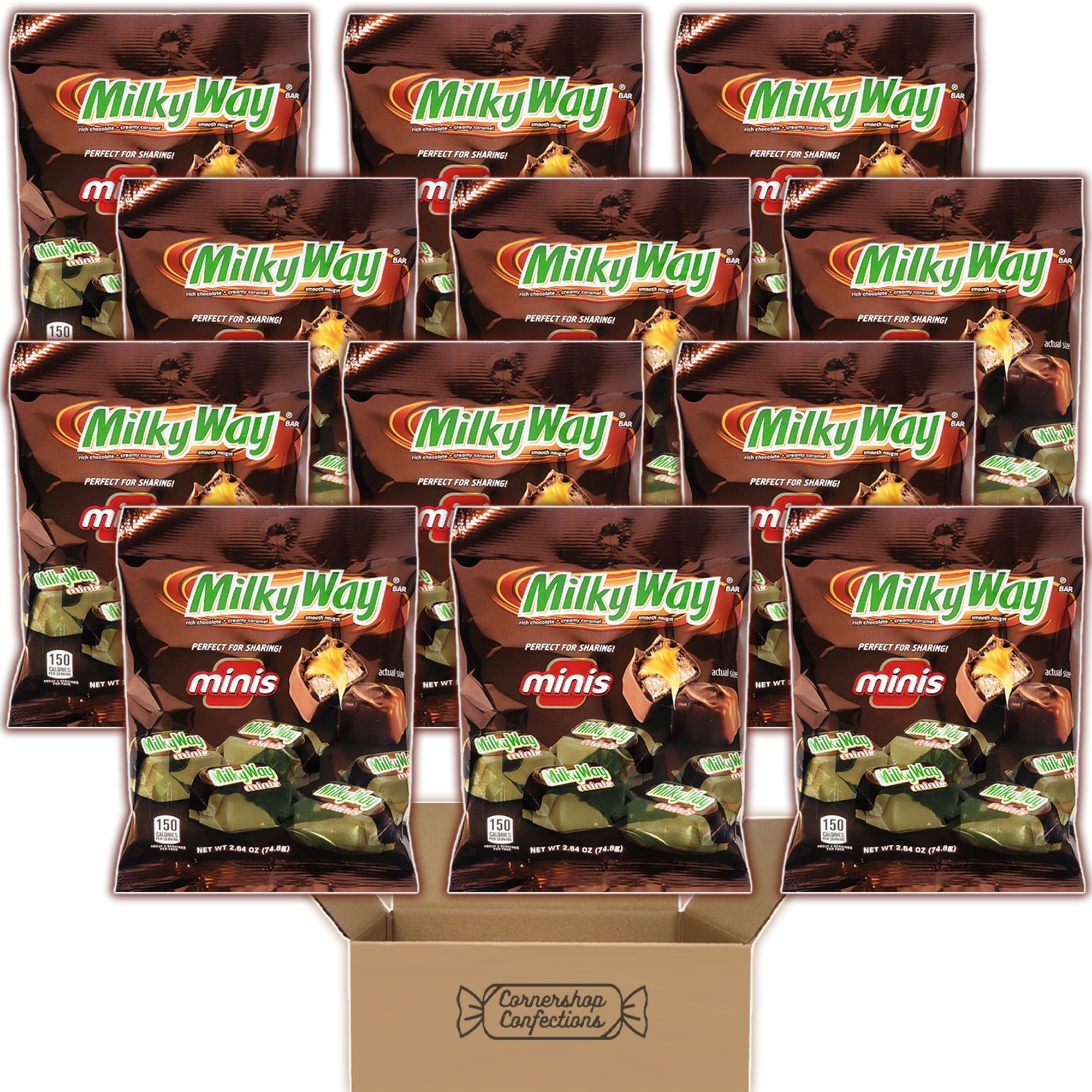 Original Milky Way Minis Chocolate Lover's Bulk Pack - 12, 2.64 Ounce Bags of Individually ...