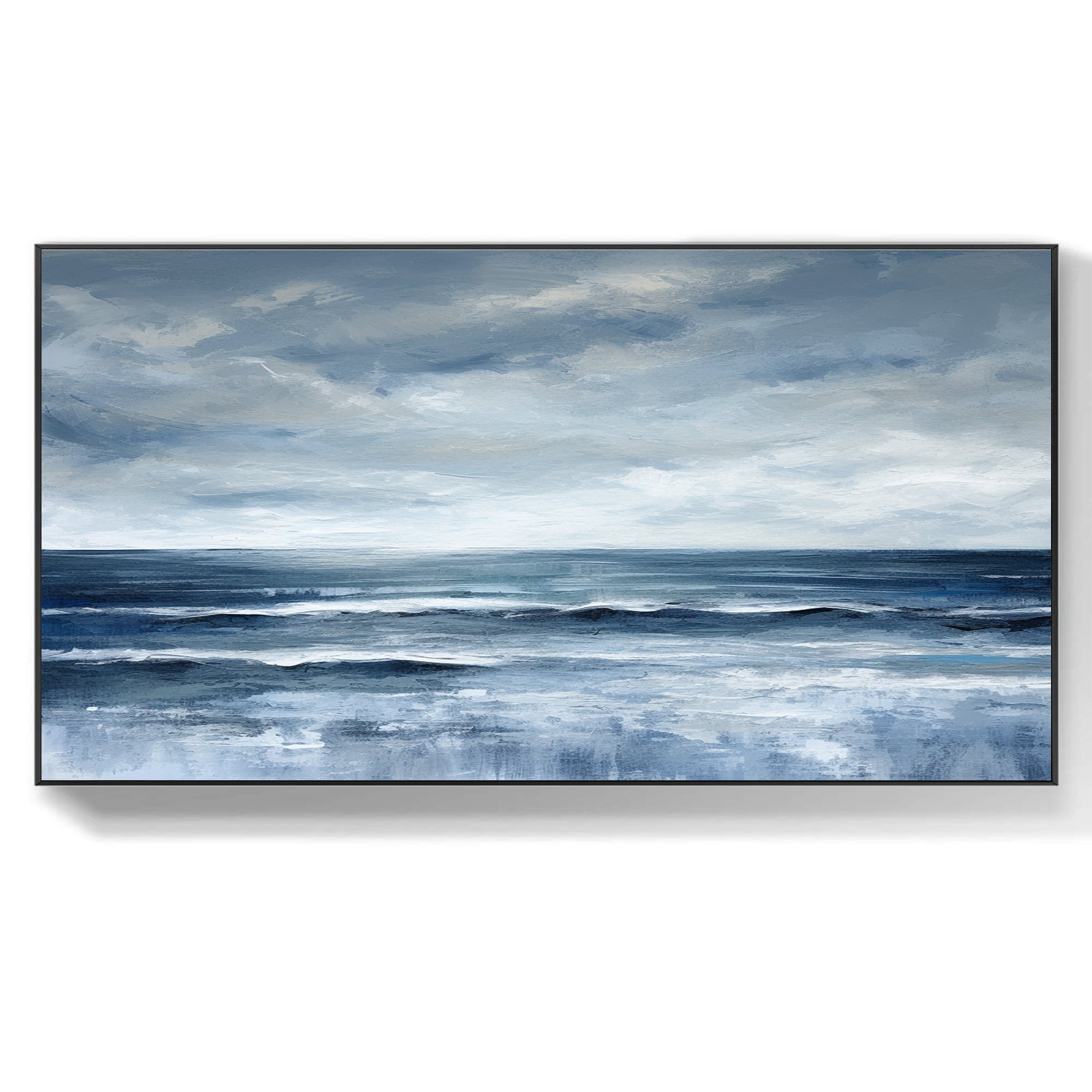 Original Ocean Abstract Oil Painting Sea Waves Textured Wall Art ...