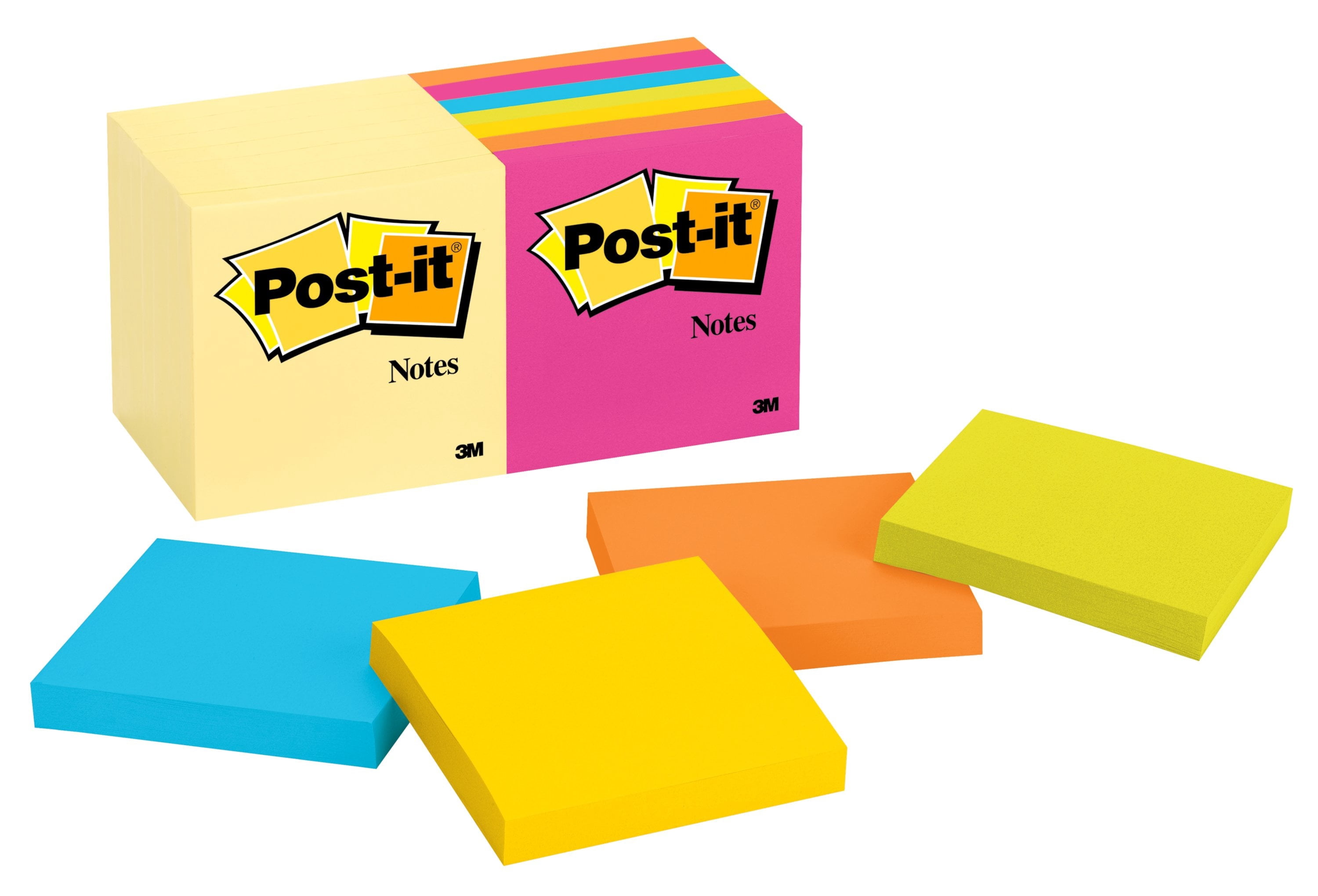 Original Pads Value Pack, 3 X 3, Canary Yellow/cape Town, 100-Sheet, 14 ...