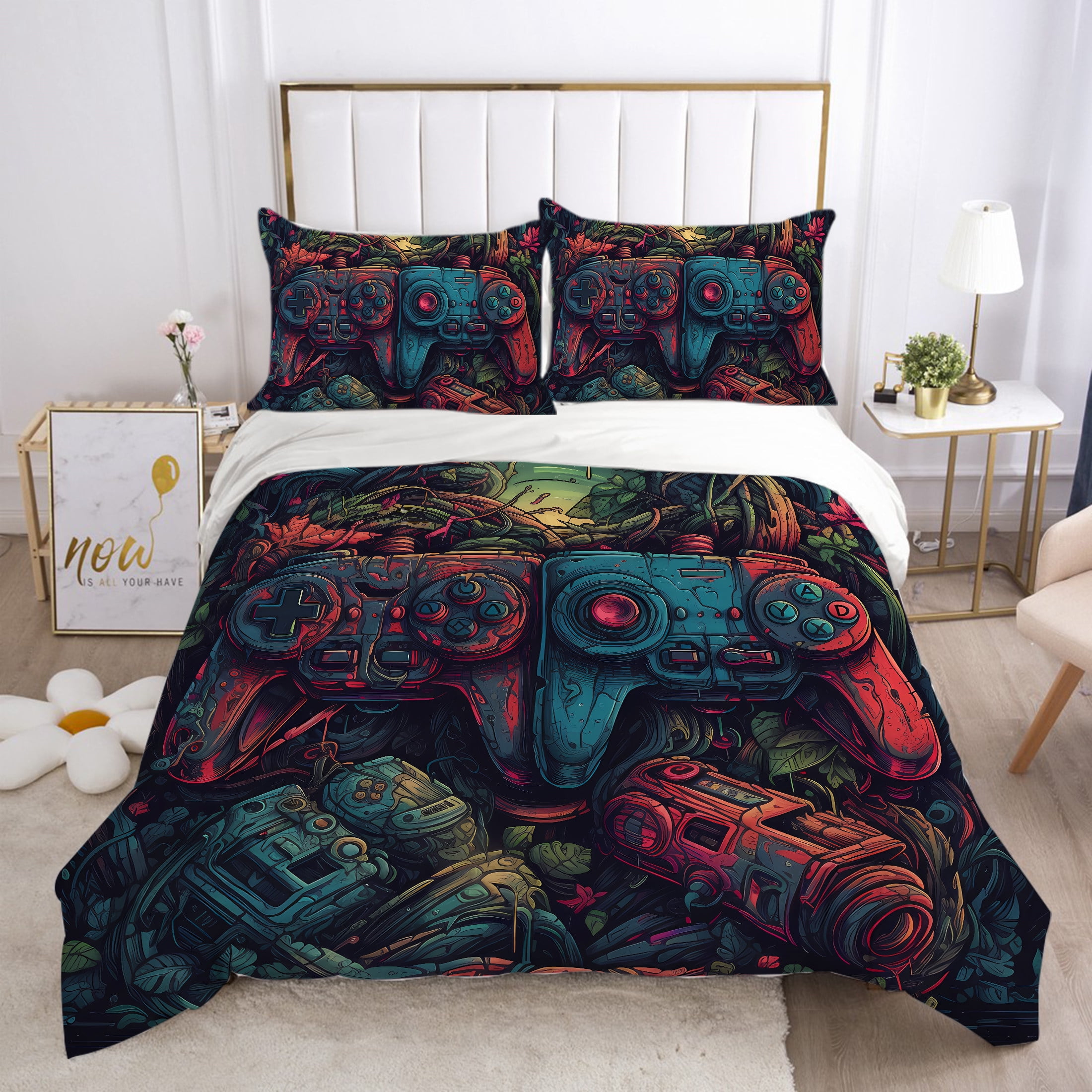 Original Painting Style Bedding Suit PlayStation Elment Quilt Cover ...