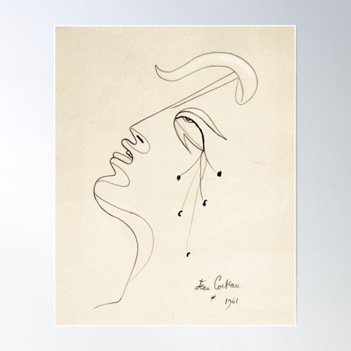 Original Paintings By Jean Cocteau, 1889-1963 France Poster Wall Art ...