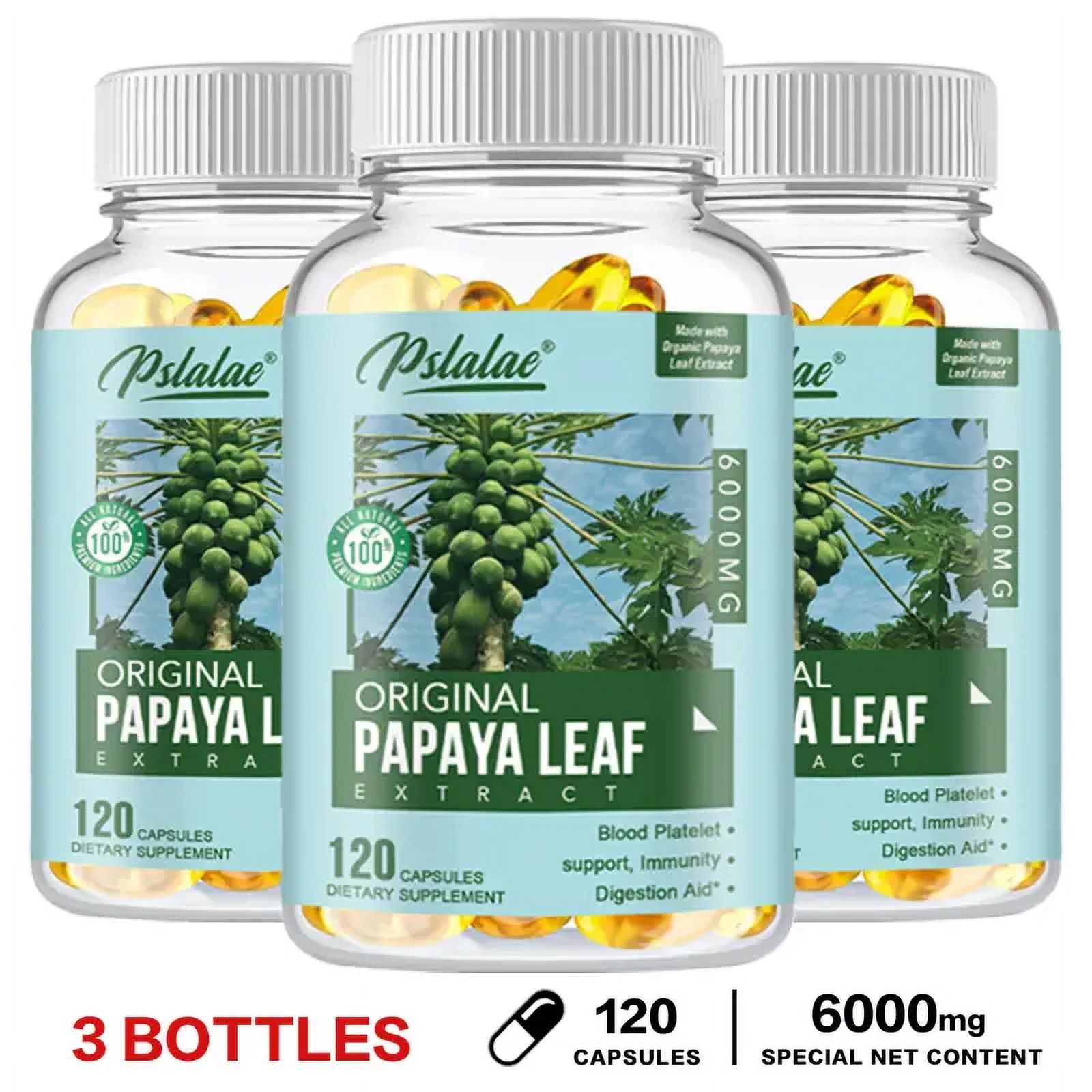 Original_Papaya_Leaf_Extract_6000mg_-_Papain_-_Platelets_Support ...