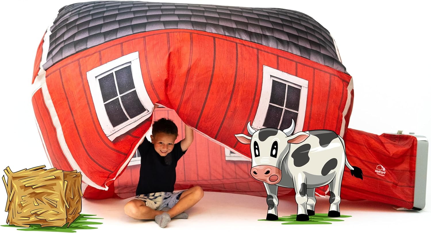Original AirFort Indoor/Outdoor Playhouse - Farmer's Barn Play Tent ...