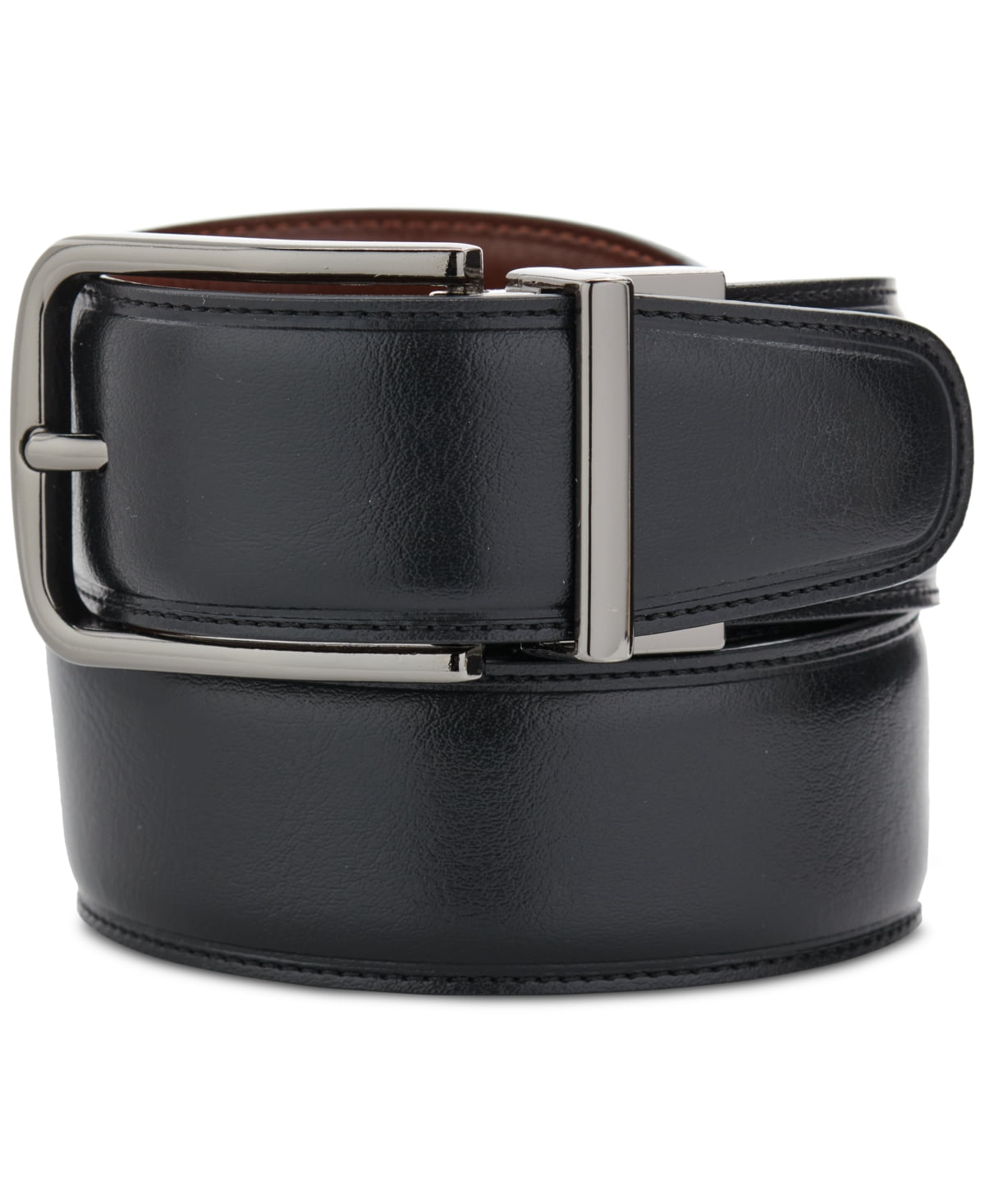 Original Penguin Men's Reversible Feather Edge Creased Bonded Leather ...
