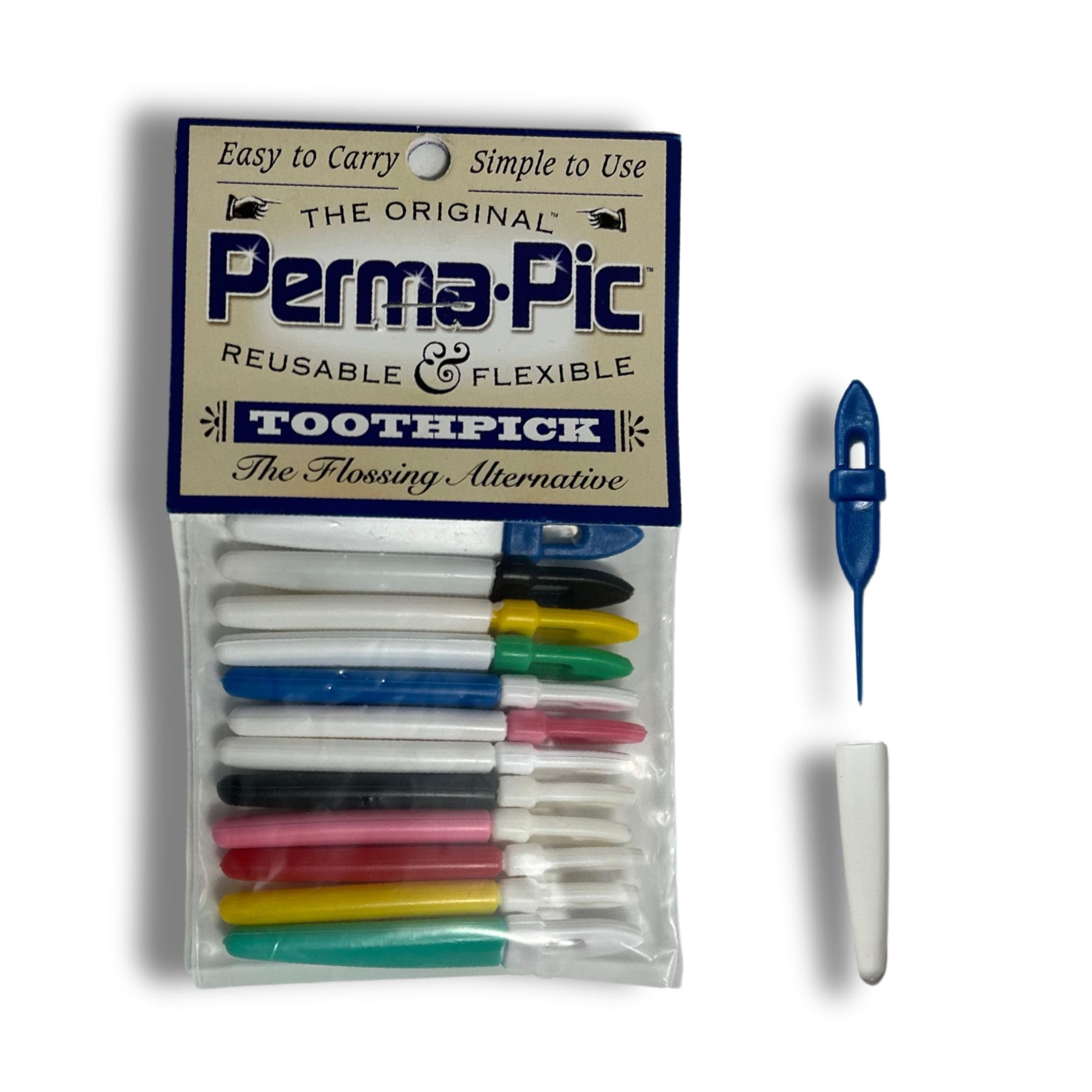 Original Perma Pic Reusable RRF12 Toothpicks (12-Pack) - Flossing ...