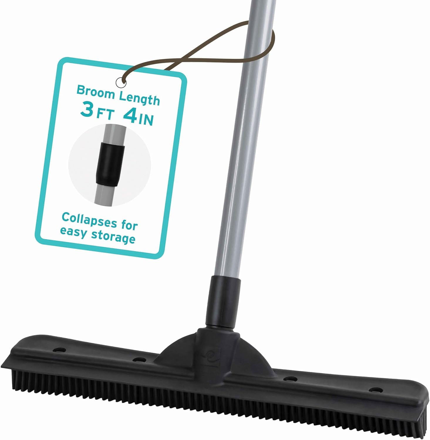 Original Pet Hair Rubber Broom with Squeegee, with Telescopic Handle ...