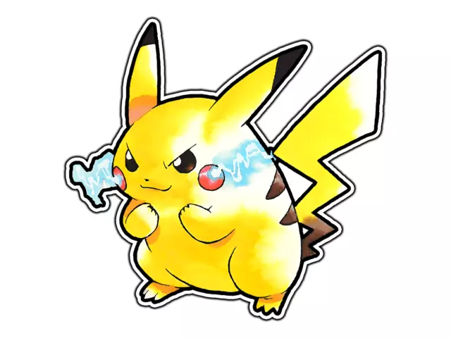 Original Pikachu Yellow Waterproof Sticker Phone Decal Water Bottle ...
