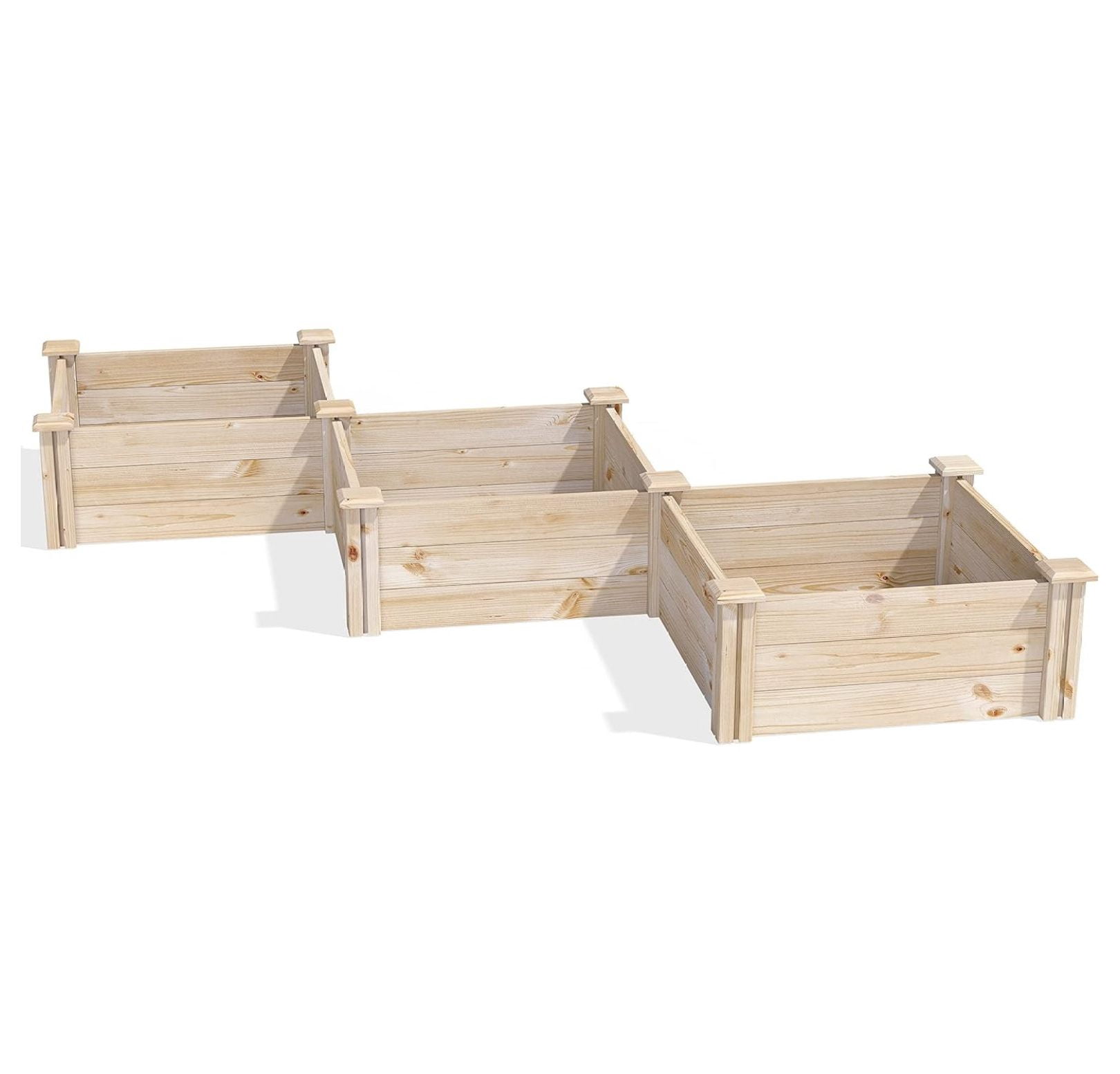 Original Pine Raised Garden Bed, Diagonal Shape, 6' x 6' x 10.5" - Made ...