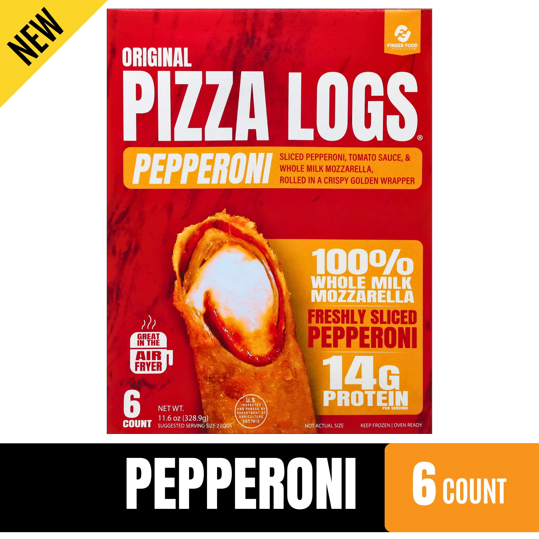 Finger Food Products Original Pizza Logs® Pepperoni & Cheese, Air Fryer ...