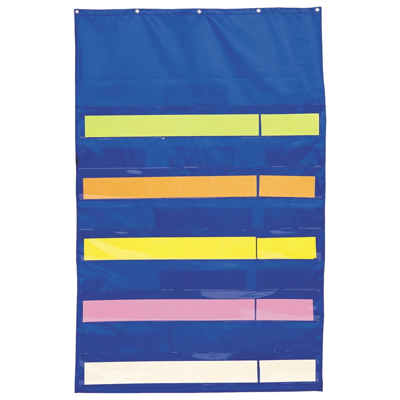 Original Plus 10-Pocket Chart with Five Clear Sentence Strips, Blue, 34 ...