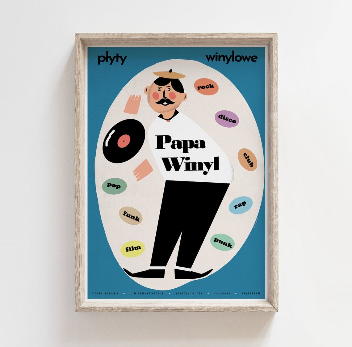 Original Polish Record Store Poster, Pop, Rock, Funk, Disco, Club, Rap ...