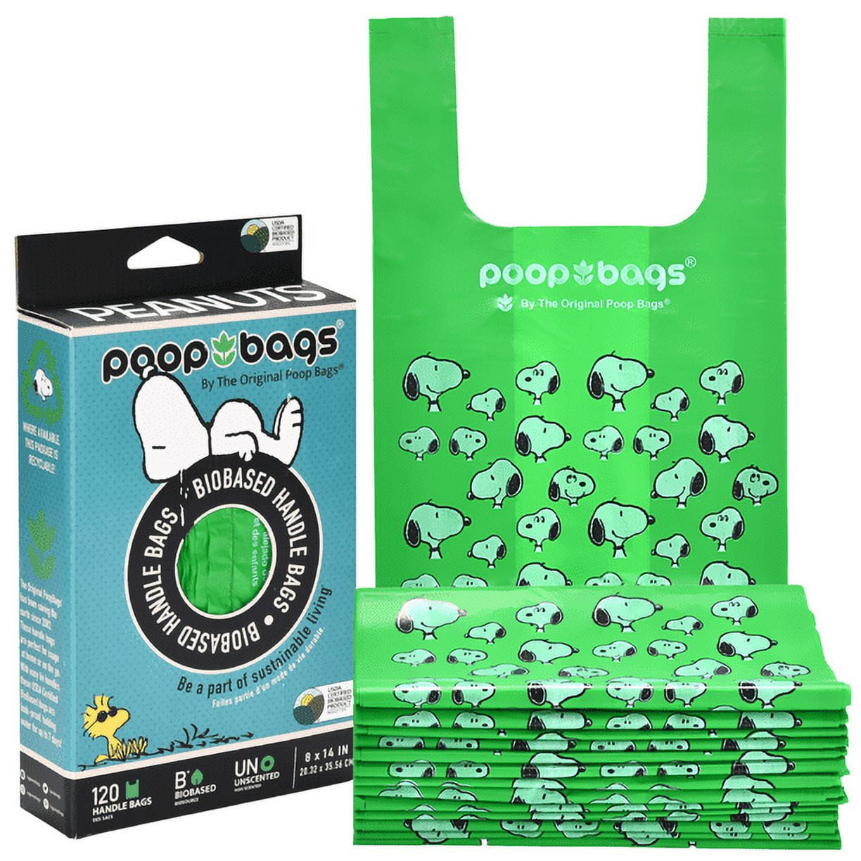 The Original Poop Bags® Pet Waste Bags, Exclusive Snoopy Handle Tie Dog ...