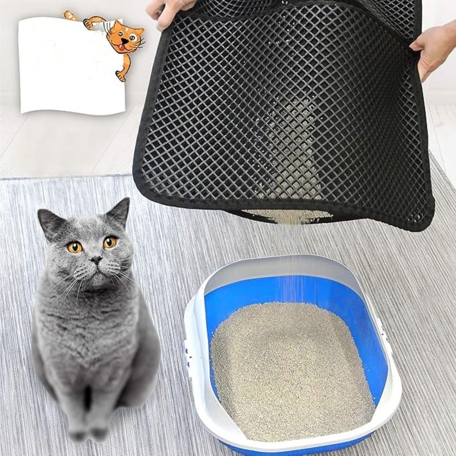 Original Premium Durable Grate Litter Cat Mat, Large, No Phthalate, Water Resistant, Traps ...